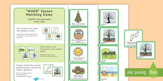 Season Matching Game English/Polish - When Season Matching Game