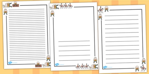Humpty Dumpty Page Borders - Humpty Dumpty, page border, border, writing
