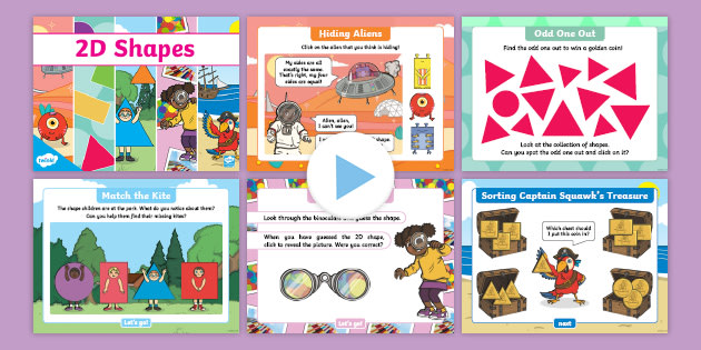 👉 EYFS Nursery Maths Carpet-Time PowerPoint: 2D Shapes