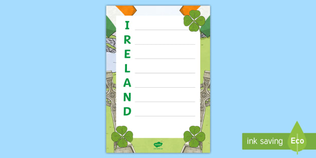 Ireland Acrostic Poem - Shamrock - Teaching Resource