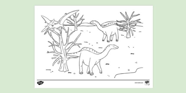 FREE! - Colouring Page for Children of 3 Dinosaurs