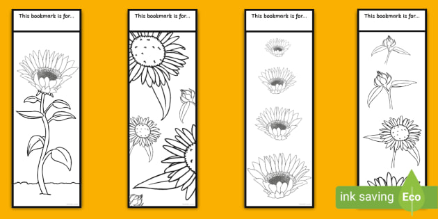 FREE! - Colouring Sunflower Themed Bookmarks (teacher made)