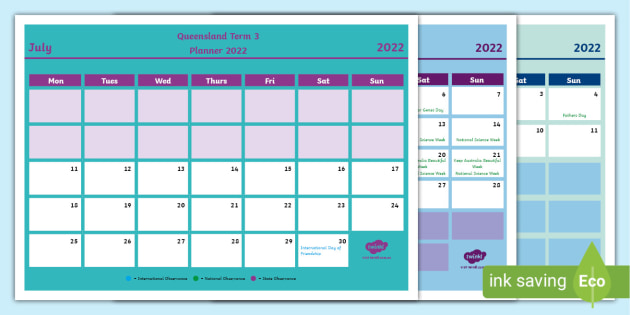 Queensland Term 3 Calendar (teacher made)