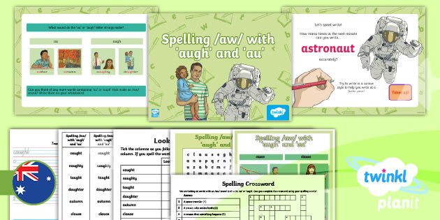 Year 4 Spelling: /aw/ with 'augh' and 'au' (teacher made)