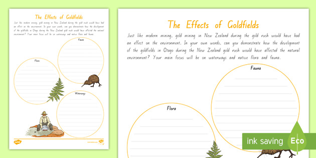 The Effects of Goldfields Worksheet (teacher made)