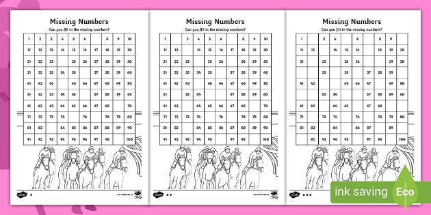 The Melbourne Cup Missing Numbers Number Square