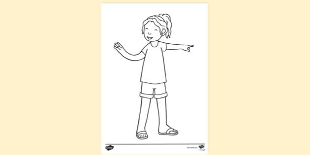 FREE! - Girl Pointing | Colouring Sheets (teacher made)
