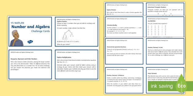 Grade 5 NAPLAN Number and Algebra Open Ended Challenge Cards