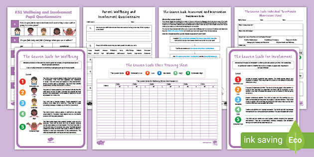 Leuven Scale KS1 Wellbeing and Involvement Assessment Pack