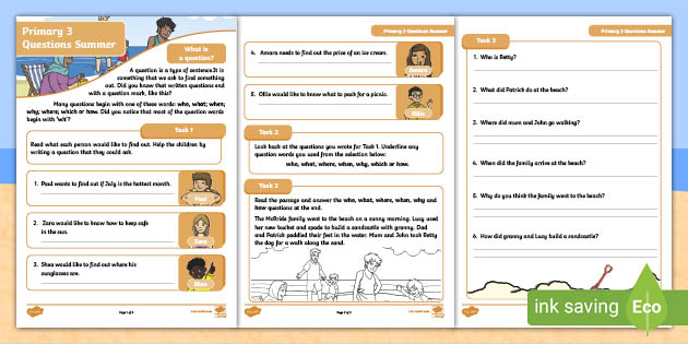 Activity Summer Questions Primary 3 (Teacher-Made)