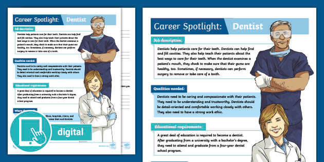 Career Spotlight: Dentist Activity (teacher made)