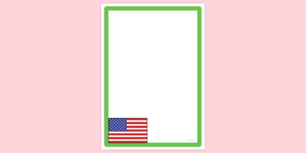 FREE! - American Flag Page Border | Page Borders | Twinkl Resources