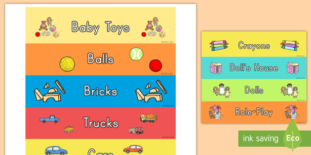 Toy Tray Labels - toy, tray, labels, avery, special education