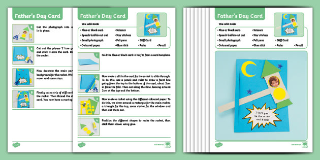 I Love You to the Moon and Back Father's Day Card Craft Instructions