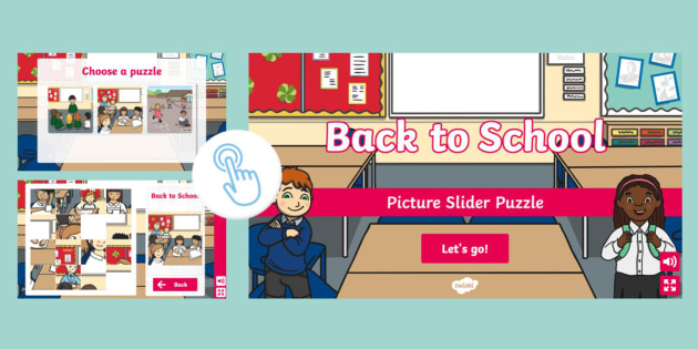Back to School Picture Slider Puzzle (Teacher-Made)