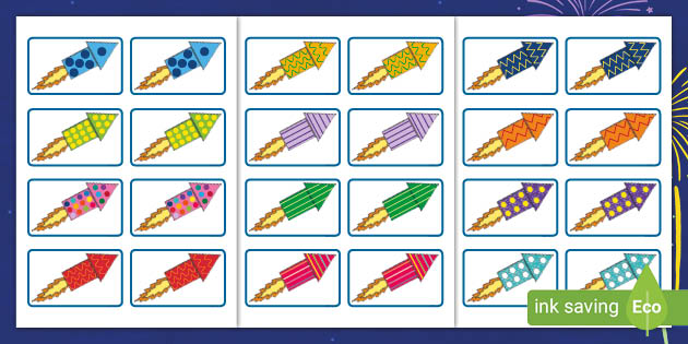 👉 Pattern Fireworks Matching Cards (teacher made)