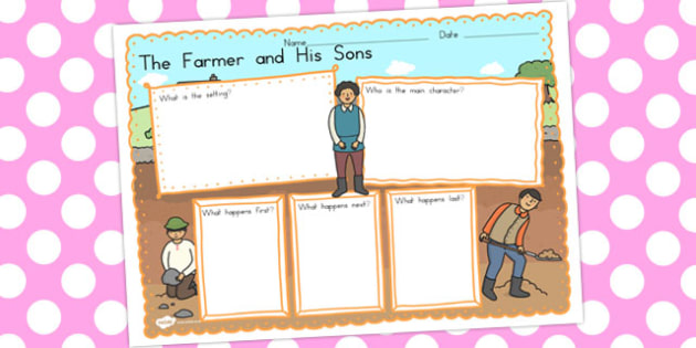 The Farmer and His Sons Book Review Writing Frame - australia