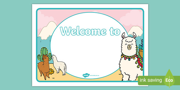 Llama Class Sign (teacher made)