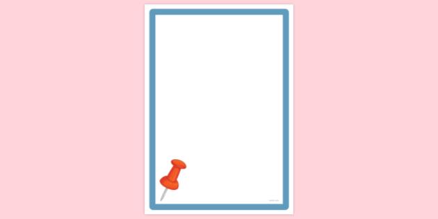 FREE! - Simple Blank Pin Page Border | Page Borders | Twinkl