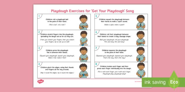 FREE! - 'Get Your Playdough' Playdough Exercises Adult Guidance