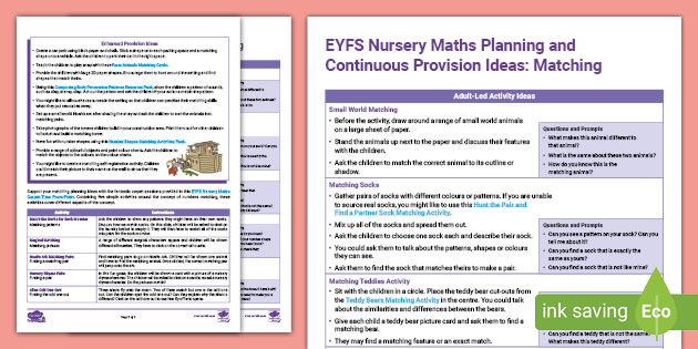 👉 Maths Ideas For Nursery | Matching Planning and Provision