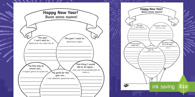 Happy New Year Worksheet / Worksheet English/Italian