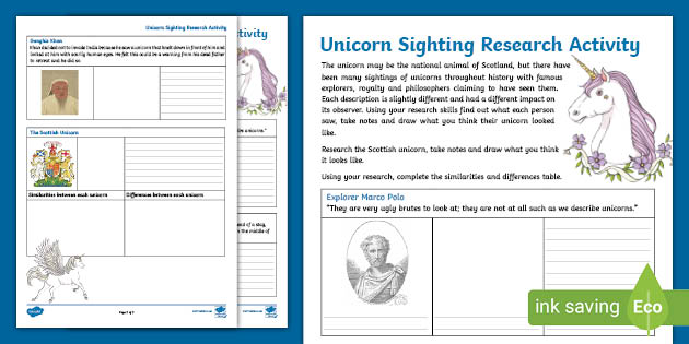 Unicorn Sighting Research Activity