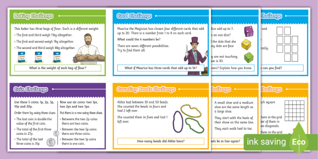 LKS2 Busy Box Mixed Maths Challenge Cards (teacher made)