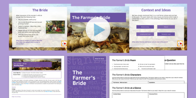 GCSE The Farmer's Bride AQA Syllabus Lesson Pack