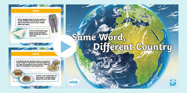 Same Word, Different Country PowerPoint (Teacher-Made)