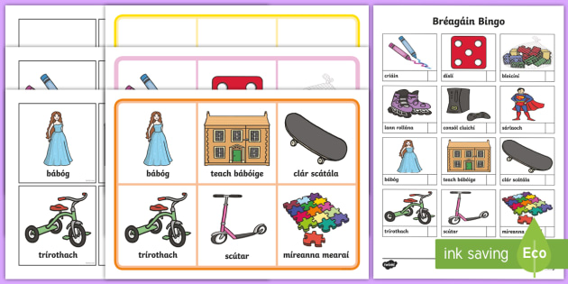 Bréagáin Bingo Gaeilge (teacher made)