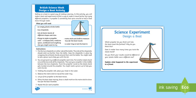 * NEW * British Science Week Design a Boat Activity