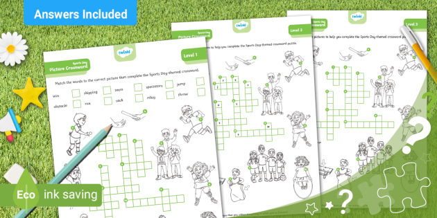 Sports Day Picture Crossword Puzzle - AL - Twinkl Puzzled