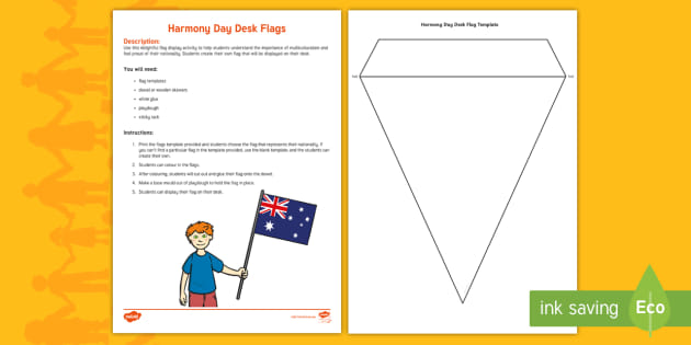 Harmony Day Desk Flags Activity (teacher made)