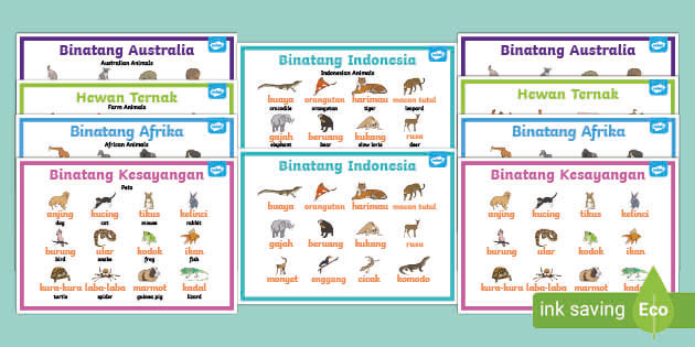 Animals Posters Pack - Indonesian (teacher made)
