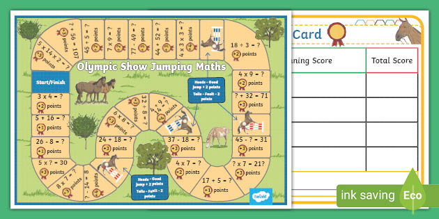 FREE! - Olympic Show Jumping Maths Board Game (teacher made)