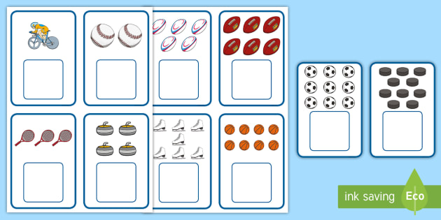 * NEW * Sports Themed Count and Write the Matching Numeral Cards