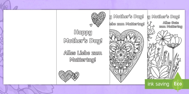 Mother's Day Mindfulness Colouring Cards English/German