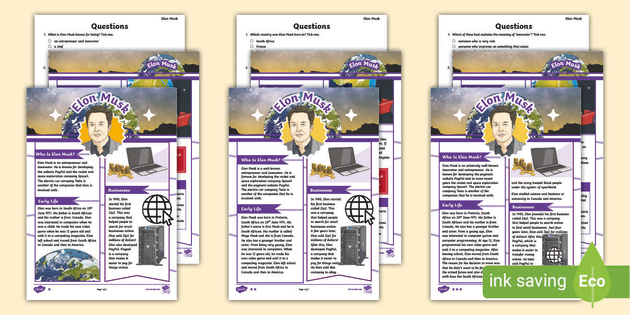 LKS2-Reading Comprehension- Differentiated-Elon Musk