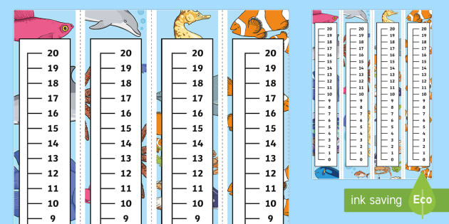 Under The Sea Themed 0 - 20 Vertical Number Line