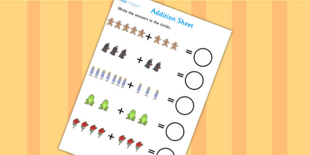 FREE! - Traditional Tales Themed Addition Worksheet