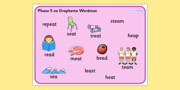 Phase 5 ea Grapheme Word Mat - phase five, graphemes, literacy