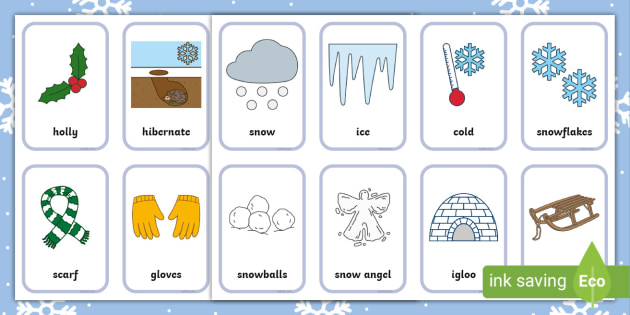 Winter Word Cards | twinkl.com.au