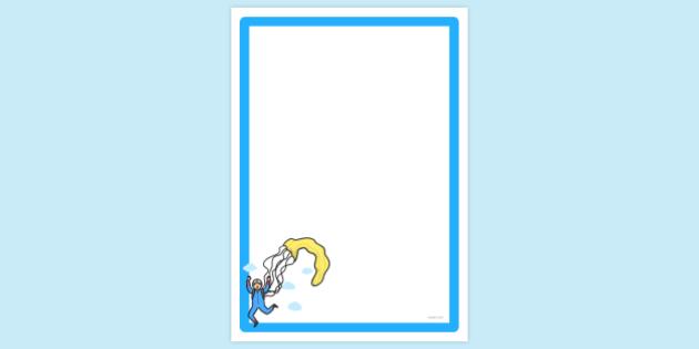 FREE! - Simple Blank Page Blank Man With Collapsed Parachute Border