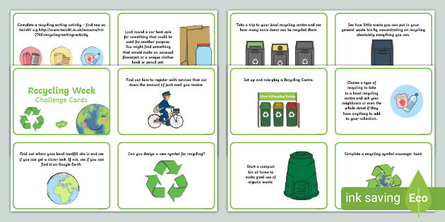 Recycling Week Challenge Cards (teacher made)