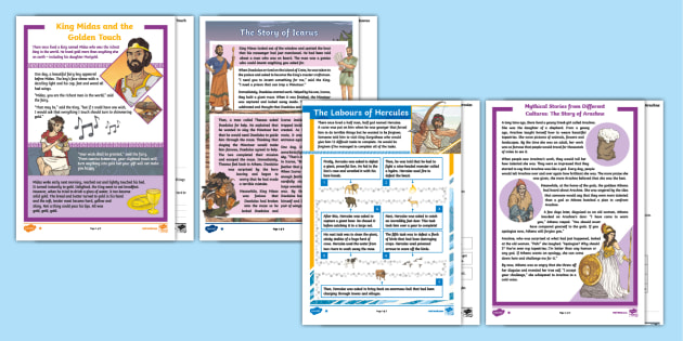 LKS2 Traditional Greek Myths Reading Comprehension Pack