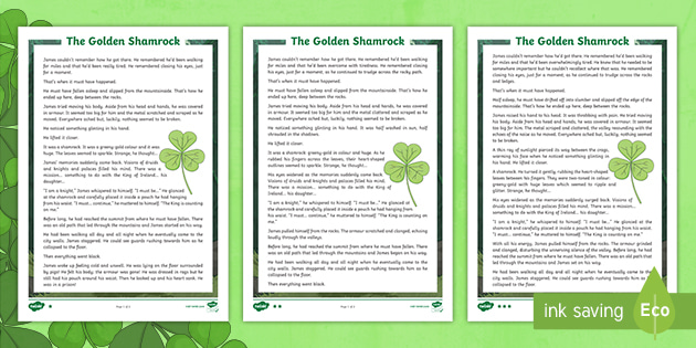 UKS2 The Golden Shamrock: A St. Patrick's Day Story Differentiated Reading