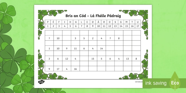 St. Patrick's Day Crack the Code Worksheet / Worksheet Gaeilge