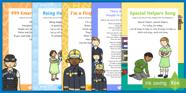 People Who Help Us Songs and Rhymes Resource Pack