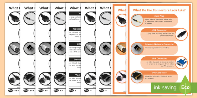 Types of Computer Connectors Display Poster (teacher made)